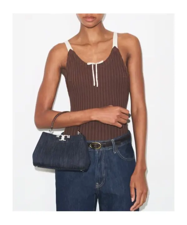 Tory Burch Mini Eleanor Denim Satchel