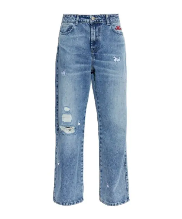 CARNE BOLLENTE Embroidered-detail Jeans - Light Blue