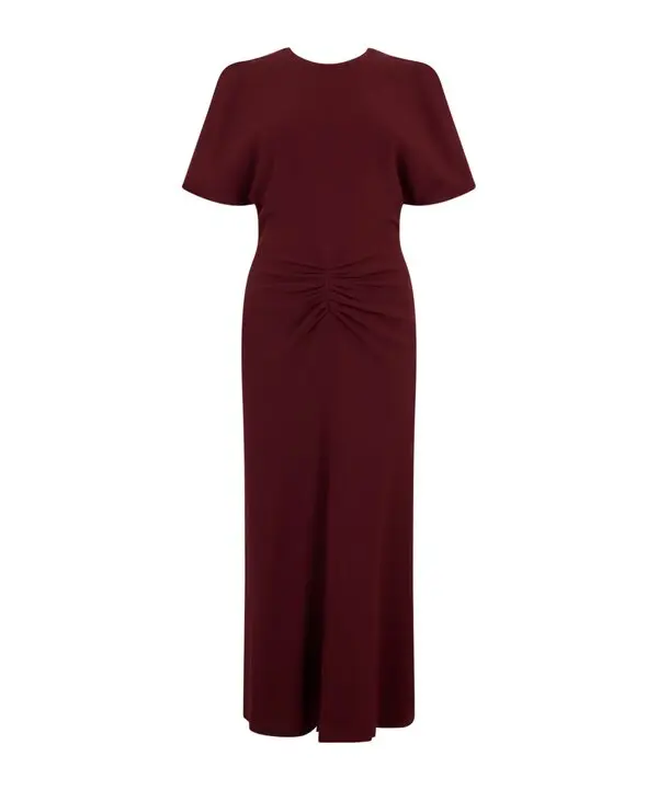 Victoria Beckham Short-sleeved Maxi Dress - Brown