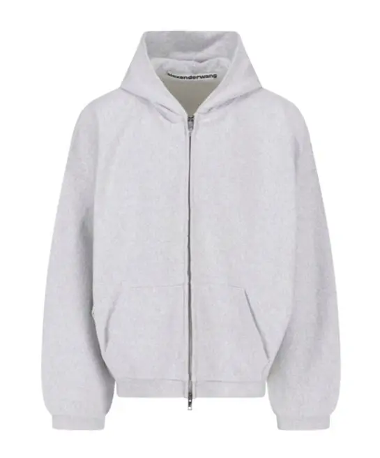 Alexander Wang Zip-up Hoodie - Light Heather Ash