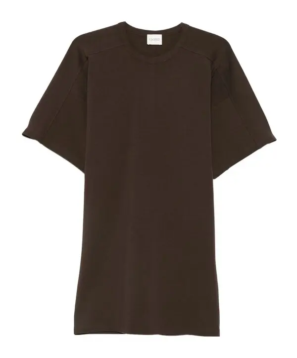 Closed Short-sleeve Panelled Dress - Black