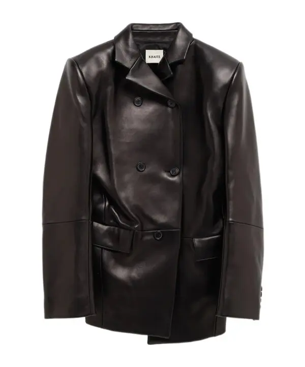 Khaite Double-breasted Leather Blazer