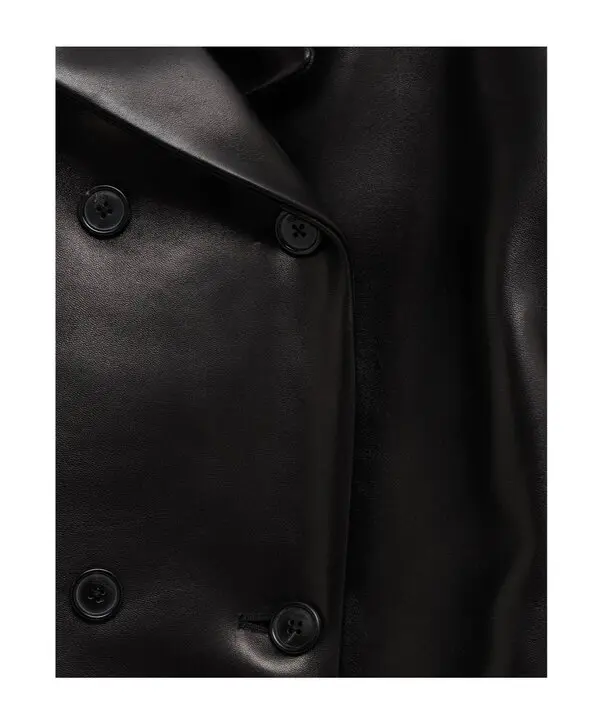 Khaite Double-breasted Leather Blazer