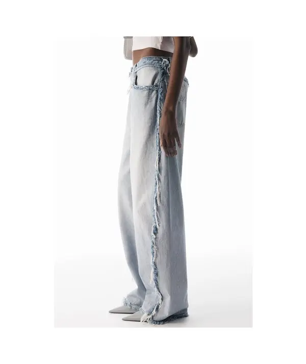 Alexander Wang Frayed-edge Wide-leg Jeans
