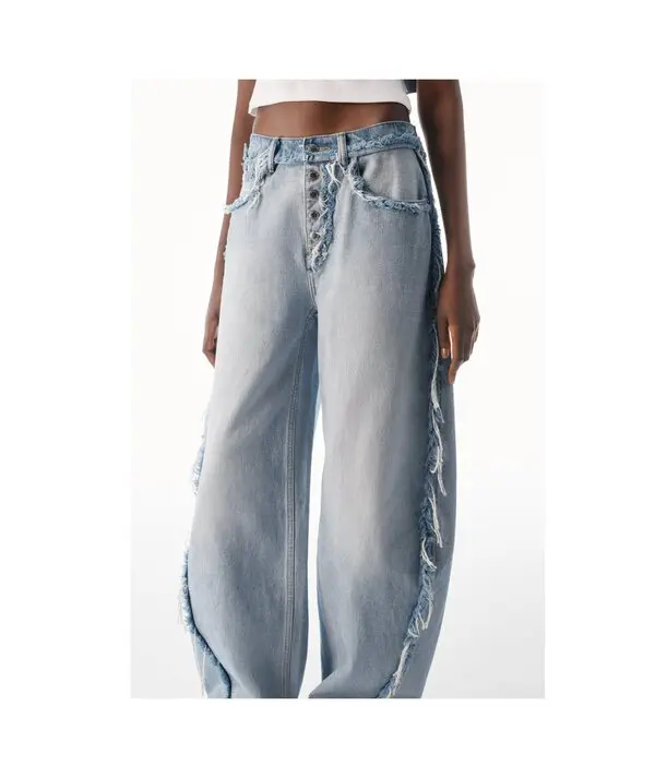 Alexander Wang Frayed-edge Wide-leg Jeans