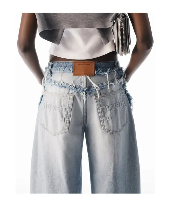 Alexander Wang Frayed-edge Wide-leg Jeans