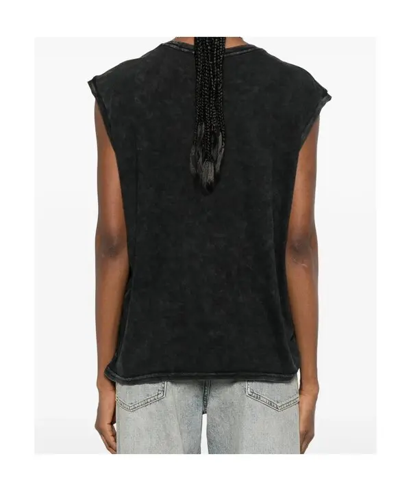 R13 Acid-wash Sleeveless Tank Top - Black