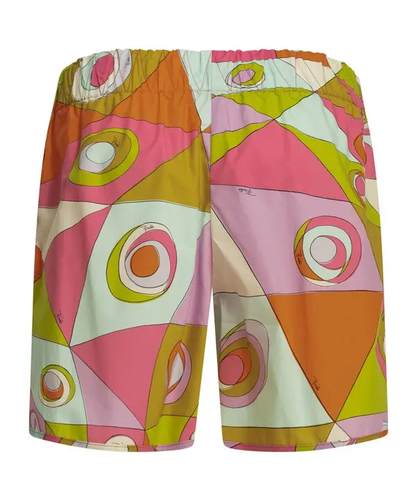 Emilio Pucci Geometric Print Cotton Poplin Knee-length Shorts - No