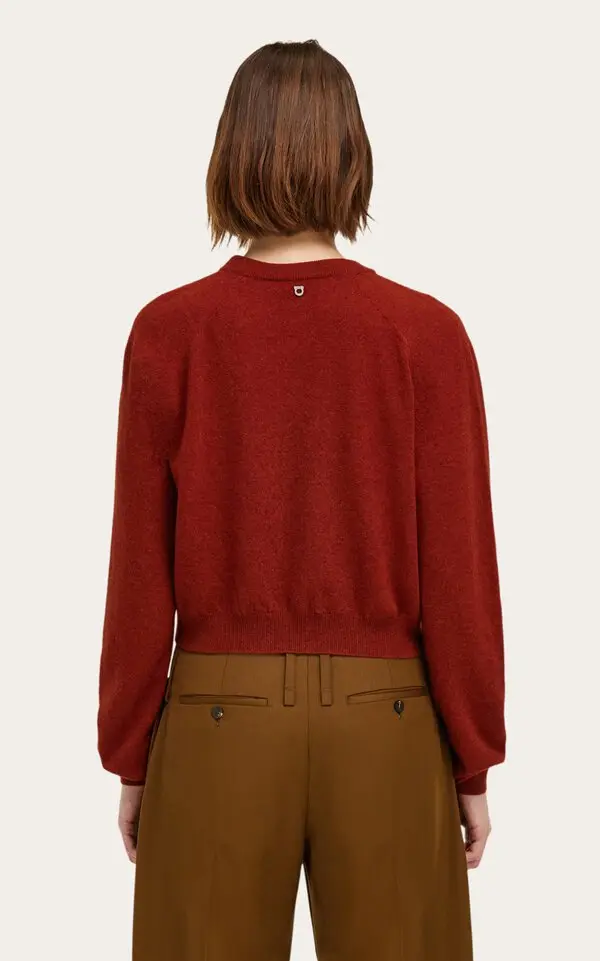 FERRAGAMO Leather-detailed Wool-cashmere Sweater