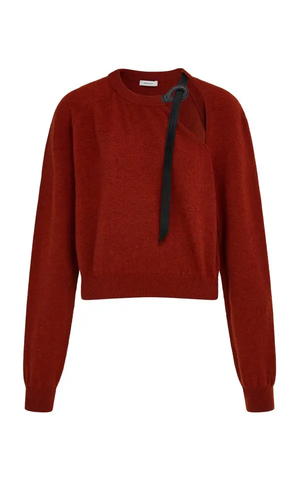 FERRAGAMO Wool-cashmere Sweater With Cutout Detail - Red