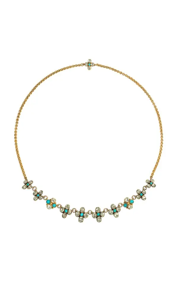 Kentshire Antique Chrysoberyl And Turquoise Necklace - Multi