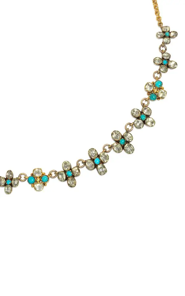 Kentshire Antique Chrysoberyl And Turquoise Necklace