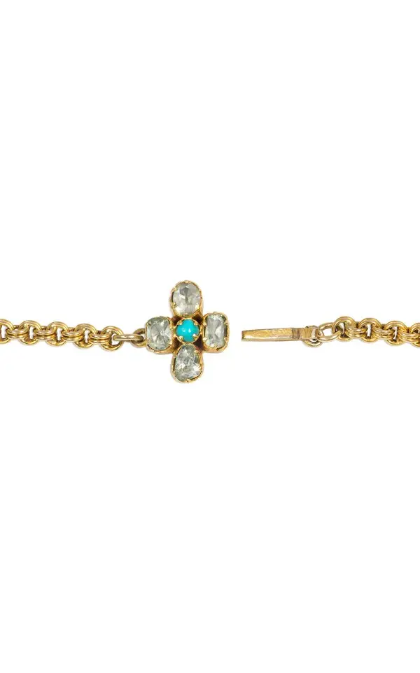 Kentshire Antique Chrysoberyl And Turquoise Necklace