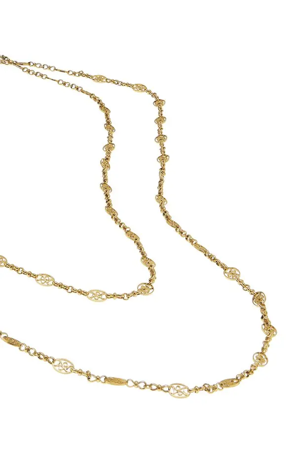 STEPHANIE WINDSOR 18k Yellow Belle Epoque Sautoir Chain Necklace