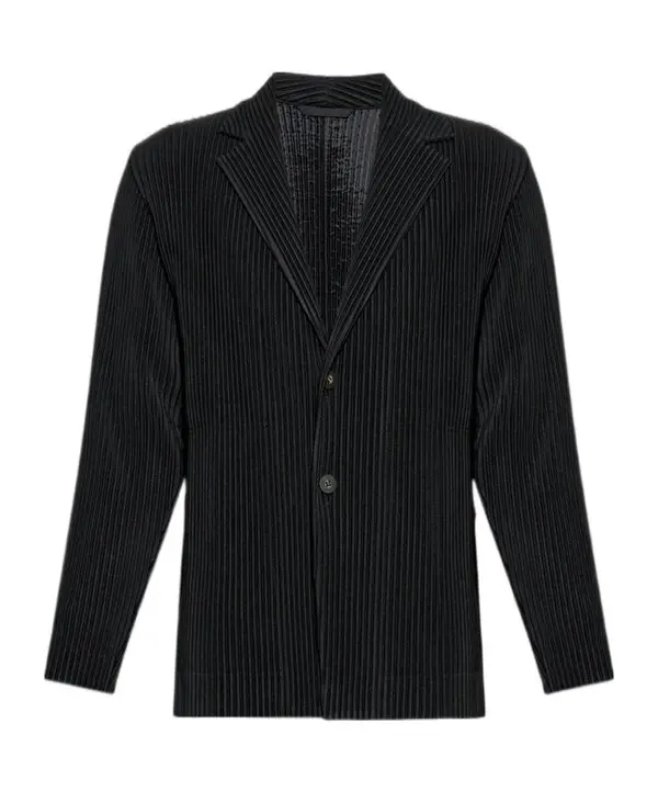 Issey Miyake Plissé-effect Notched-lapel Jacket