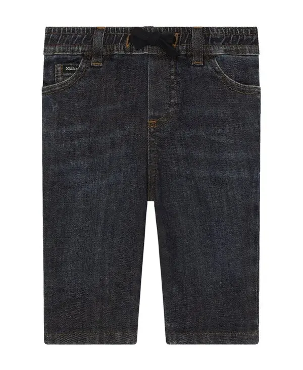 Dolce & Gabbana Drawstring-waist Straight Jeans - Black