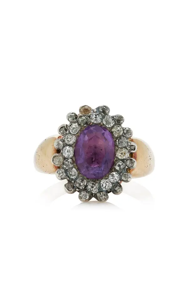 STEPHANIE WINDSOR Georgian Amethyst And Diamond Ring - Gold