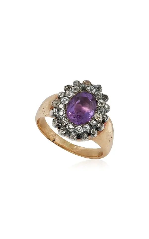 STEPHANIE WINDSOR Georgian Amethyst And Diamond Ring