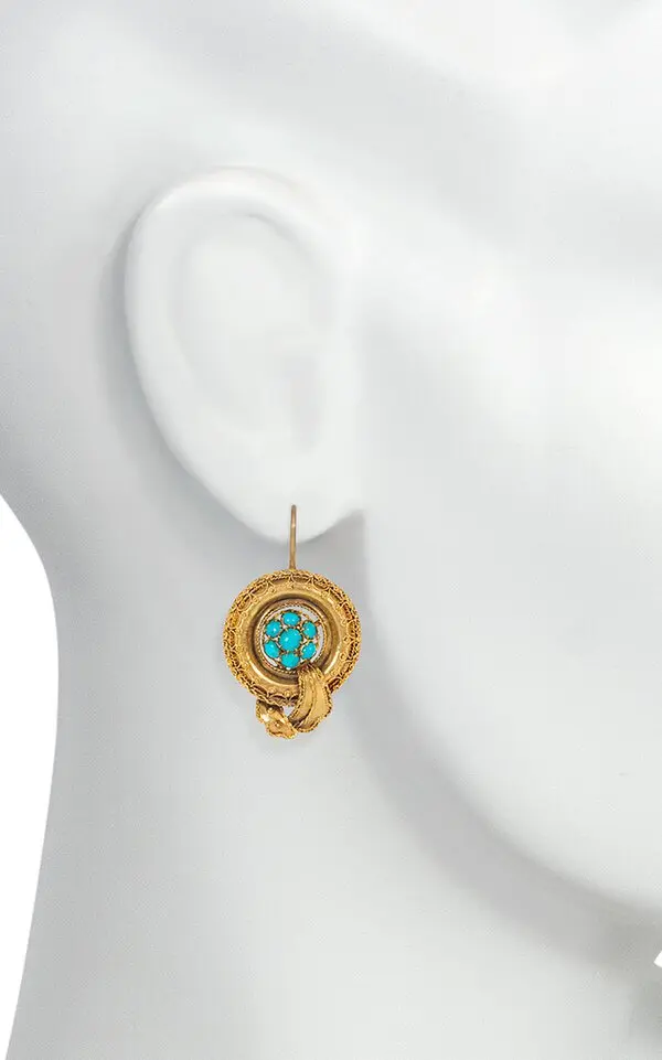 Kentshire Victorian Turquoise And Drop Earrings