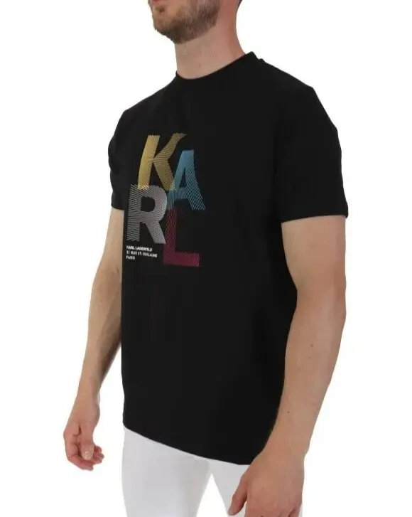 Karl Lagerfeld Round Collar Logo T-shirt
