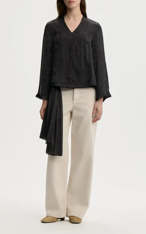 BY MALENE BIRGER Pam Cupro-blend Blouse - Black