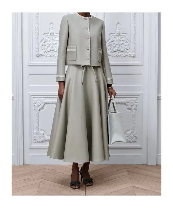 Dior Cropped Jacket With Lace Trim - No