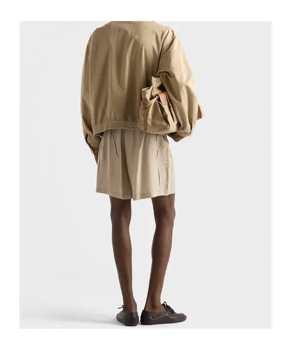 Prada Cotton Jacket With Leather Details