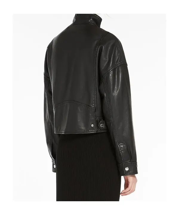 Max Mara Washed Nappa-leather Bomber Jacket