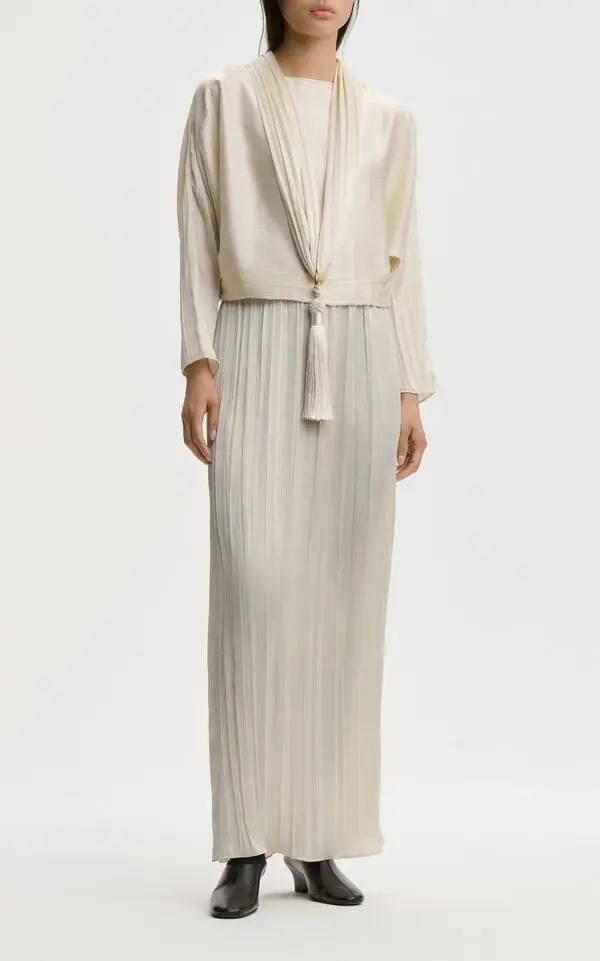 BY MALENE BIRGER Suki Plissé Maxi Dress - Off-white