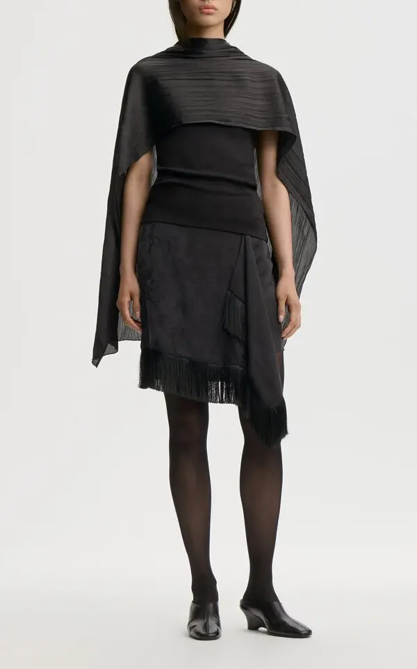 BY MALENE BIRGER Belina Fringed Cupro-blend Mini Skirt