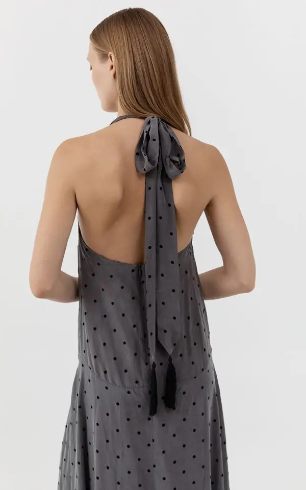 ST. AGNI Spot Tassel Lyocell Dress