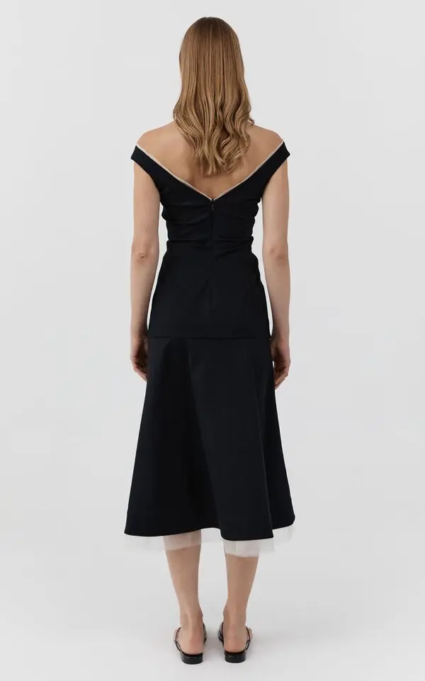ST. AGNI Compact Off Shoulder Cotton Dress