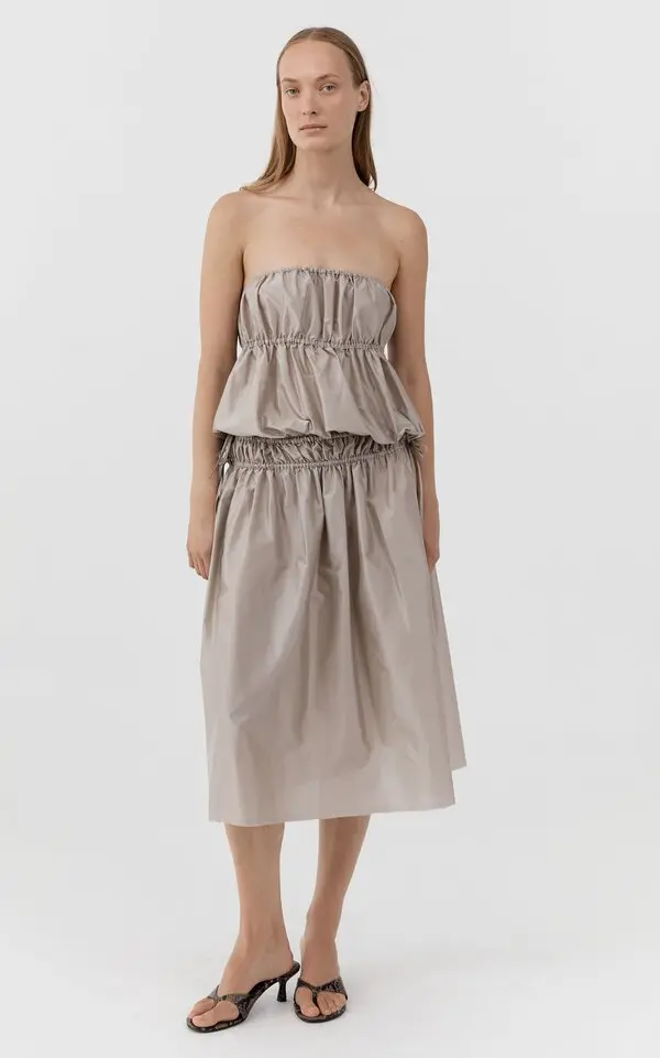 ST. AGNI Paper Taffeta Silk Drawstring Skirt