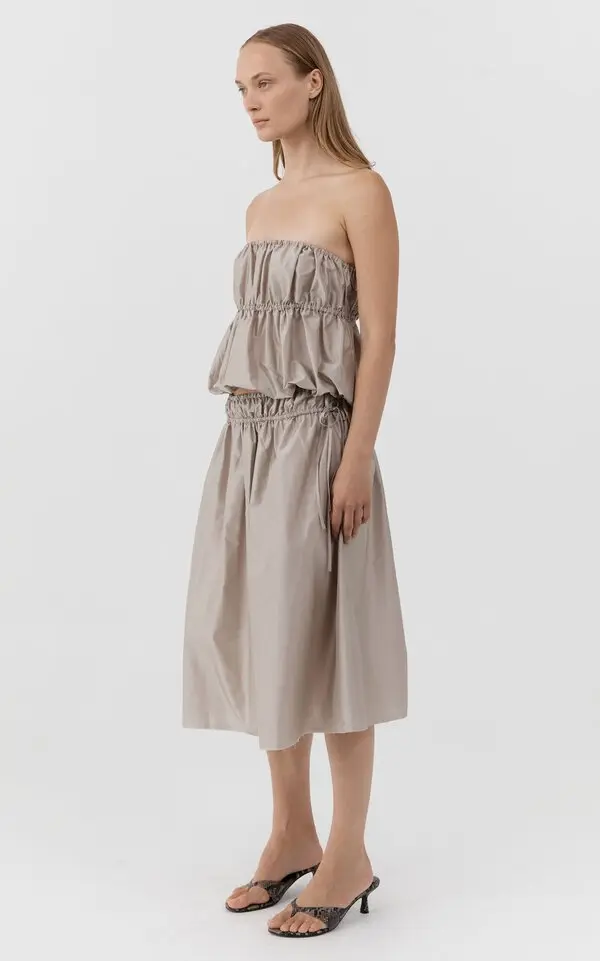 ST. AGNI Paper Taffeta Silk Drawstring Skirt