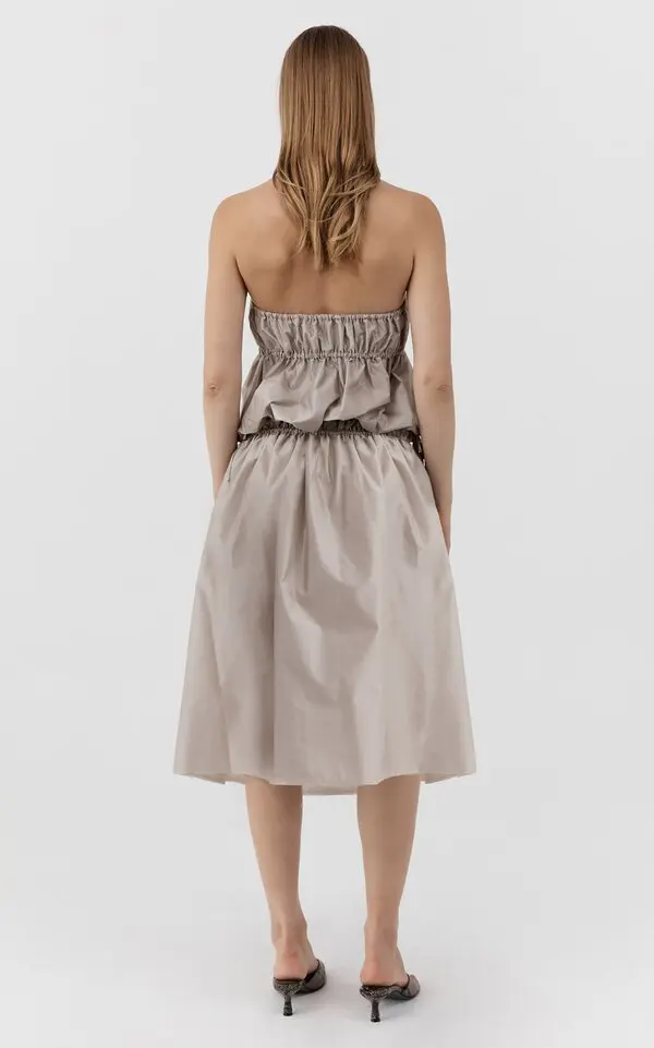 ST. AGNI Paper Taffeta Silk Drawstring Skirt