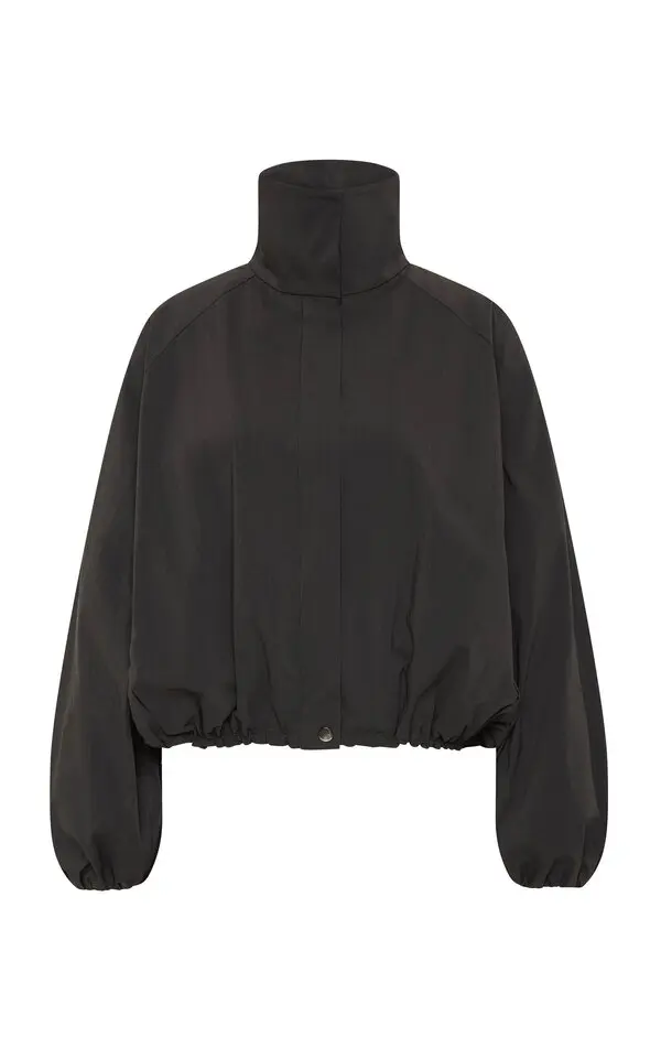 ST. AGNI Stand Collar Balloon Cotton Jacket - Black