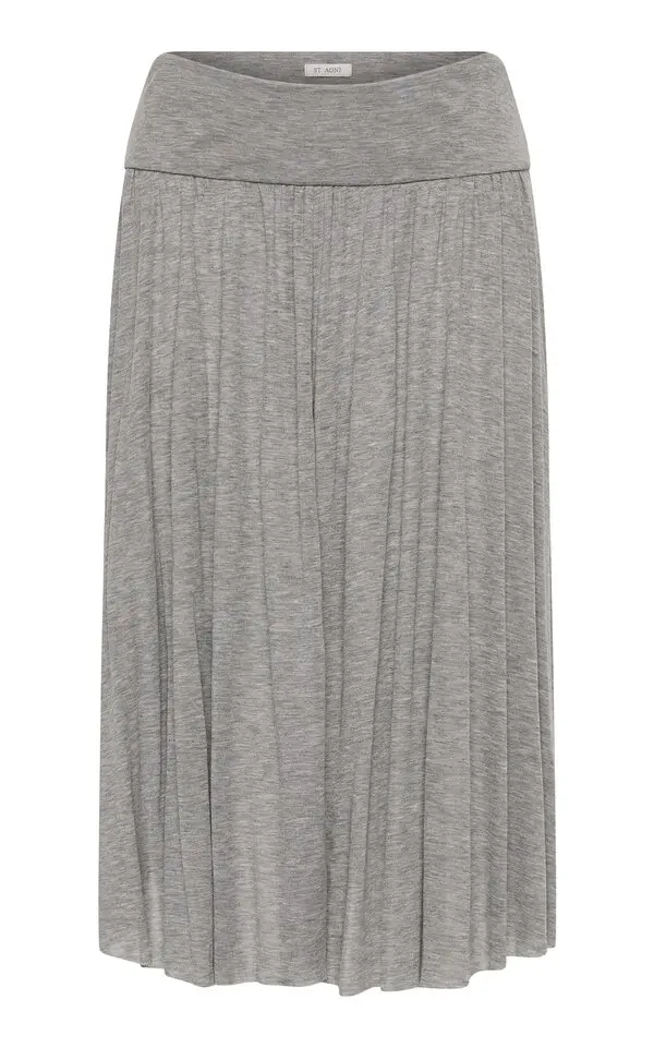 ST. AGNI Tissue Jersey Lyocell Skirt - Grey