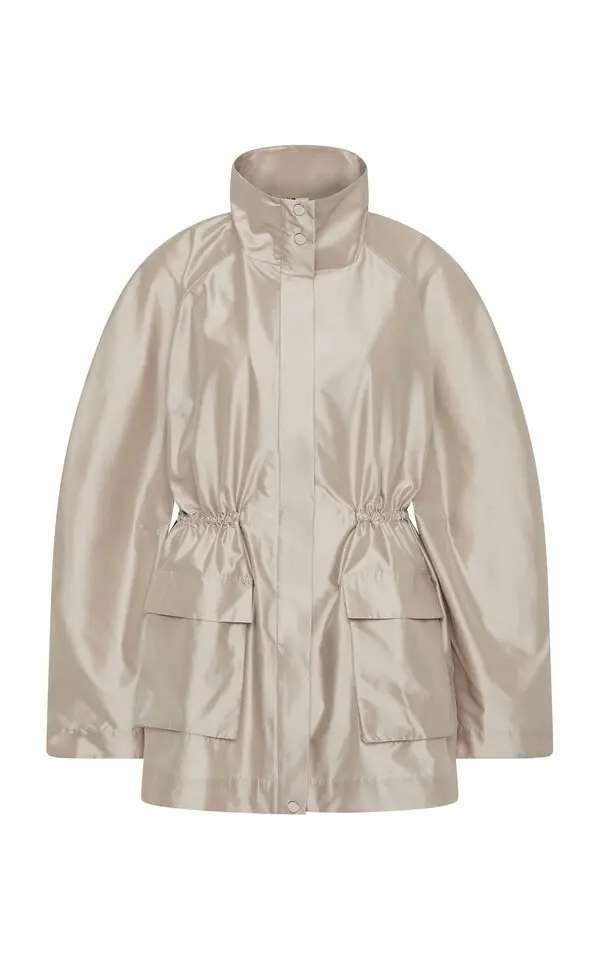ST. AGNI Paper Taffeta Silk Parka Jacket - Ivory