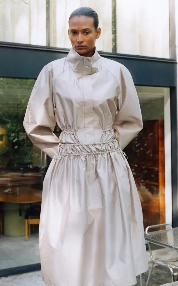 ST. AGNI Paper Taffeta Silk Parka Jacket