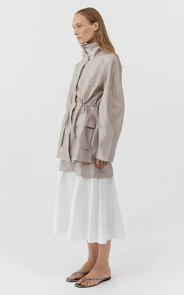 ST. AGNI Paper Taffeta Silk Parka Jacket