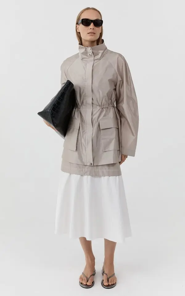 ST. AGNI Paper Taffeta Silk Parka Jacket