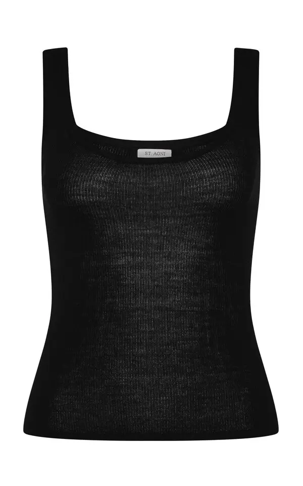 ST. AGNI Superfine Merino Wool Tank - Black