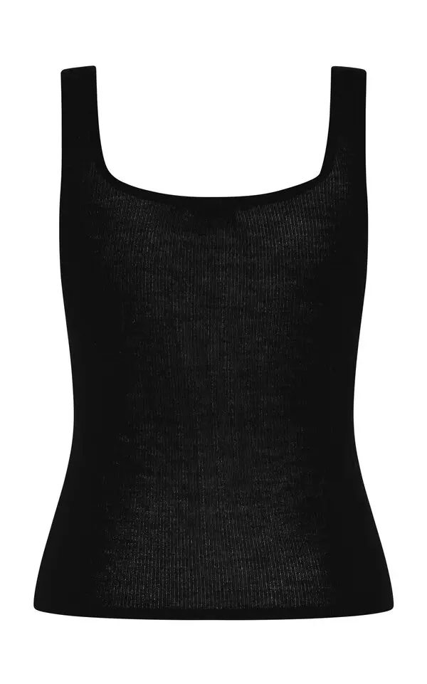 ST. AGNI Superfine Merino Wool Tank - Black