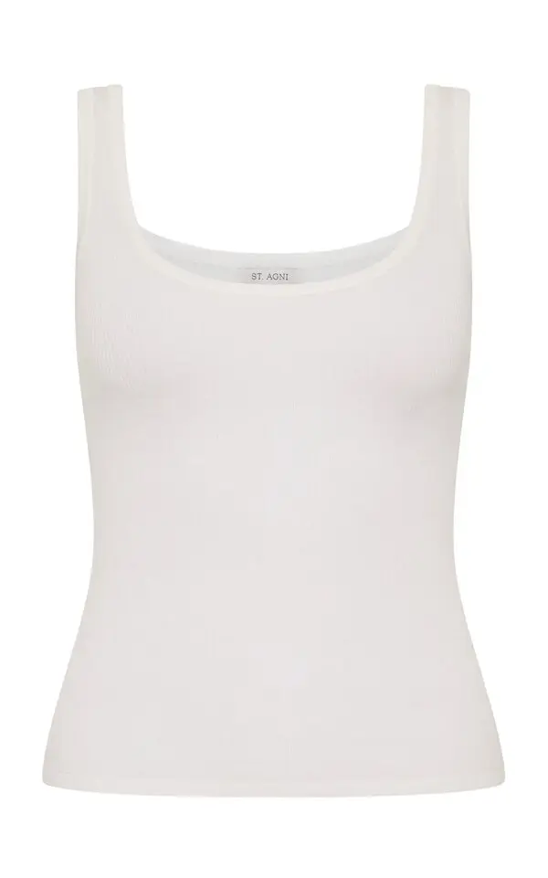 ST. AGNI Superfine Merino Wool Tank - White