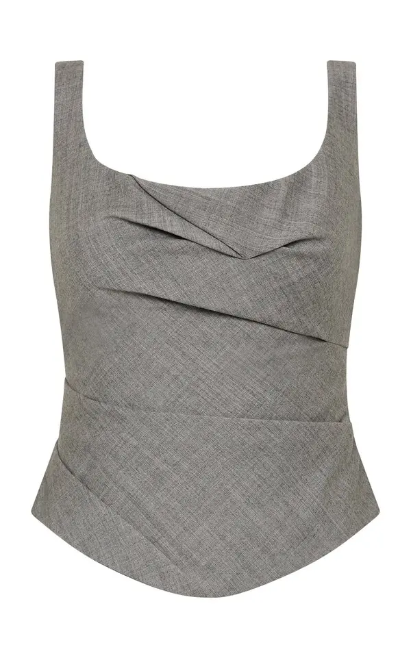 ST. AGNI Draped Bodice Wool Top