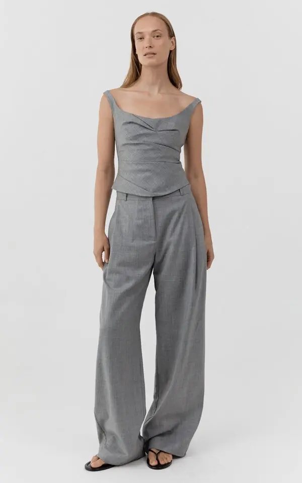 ST. AGNI Draped Bodice Wool Top