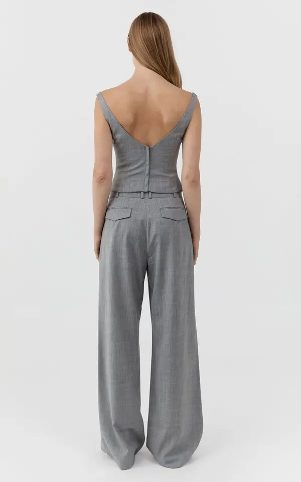 ST. AGNI Draped Bodice Wool Top