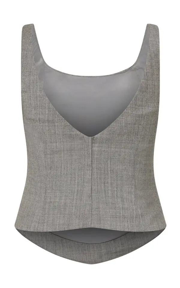 ST. AGNI Draped Bodice Wool Top