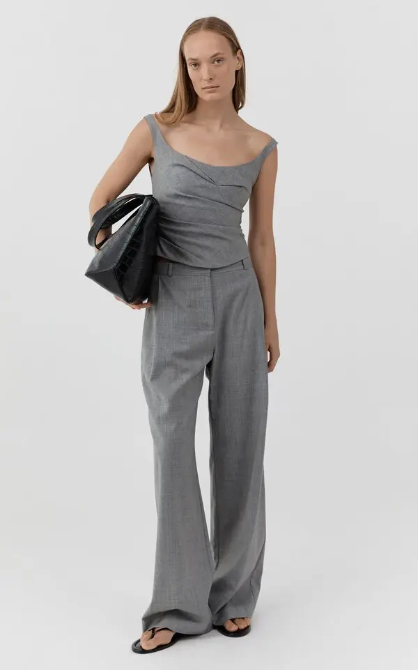 ST. AGNI Draped Bodice Wool Top