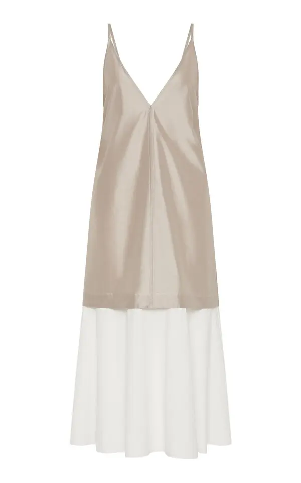 ST. AGNI Paper Taffeta Silk Cotton Dress - Ivory